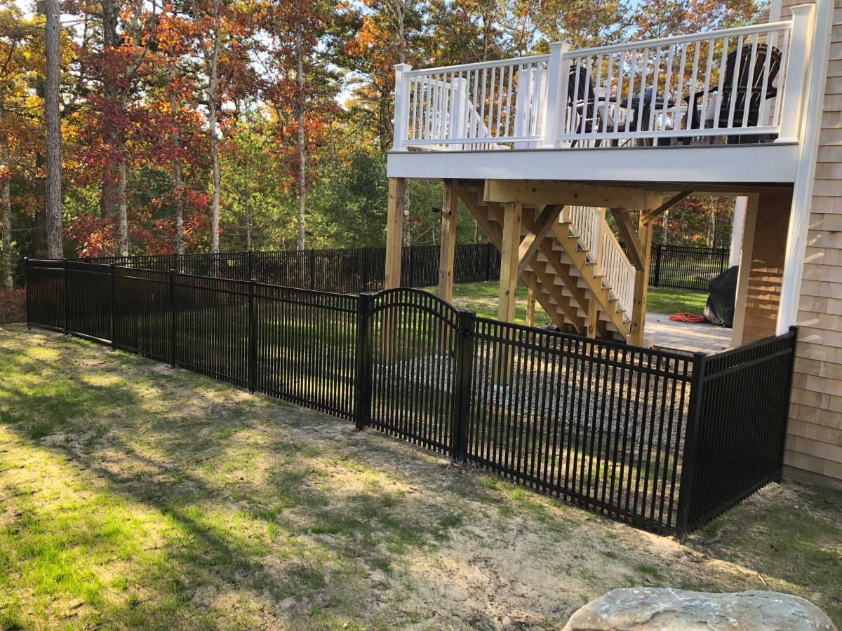 Granite Double Picket Aluminum with Arch Gates | ABS Fence Inc.