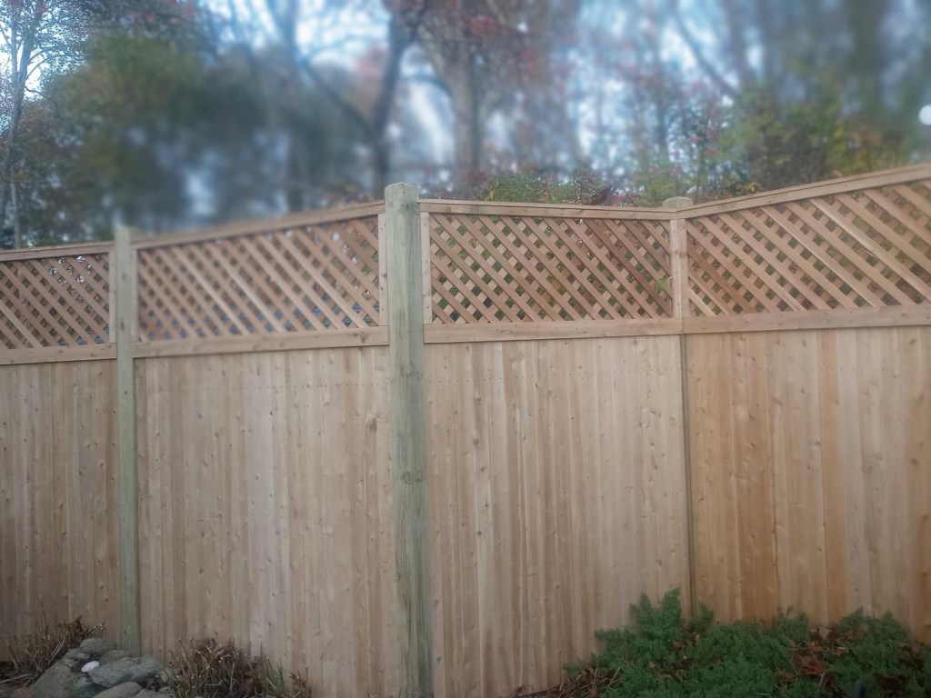 8’ Cedar Board and Lattice Fence in Marion | ABS Fence Inc.